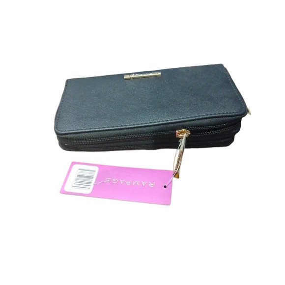 Rampage | Bags | Rampage Black Double Zipper Gold Hardware Bifold ...